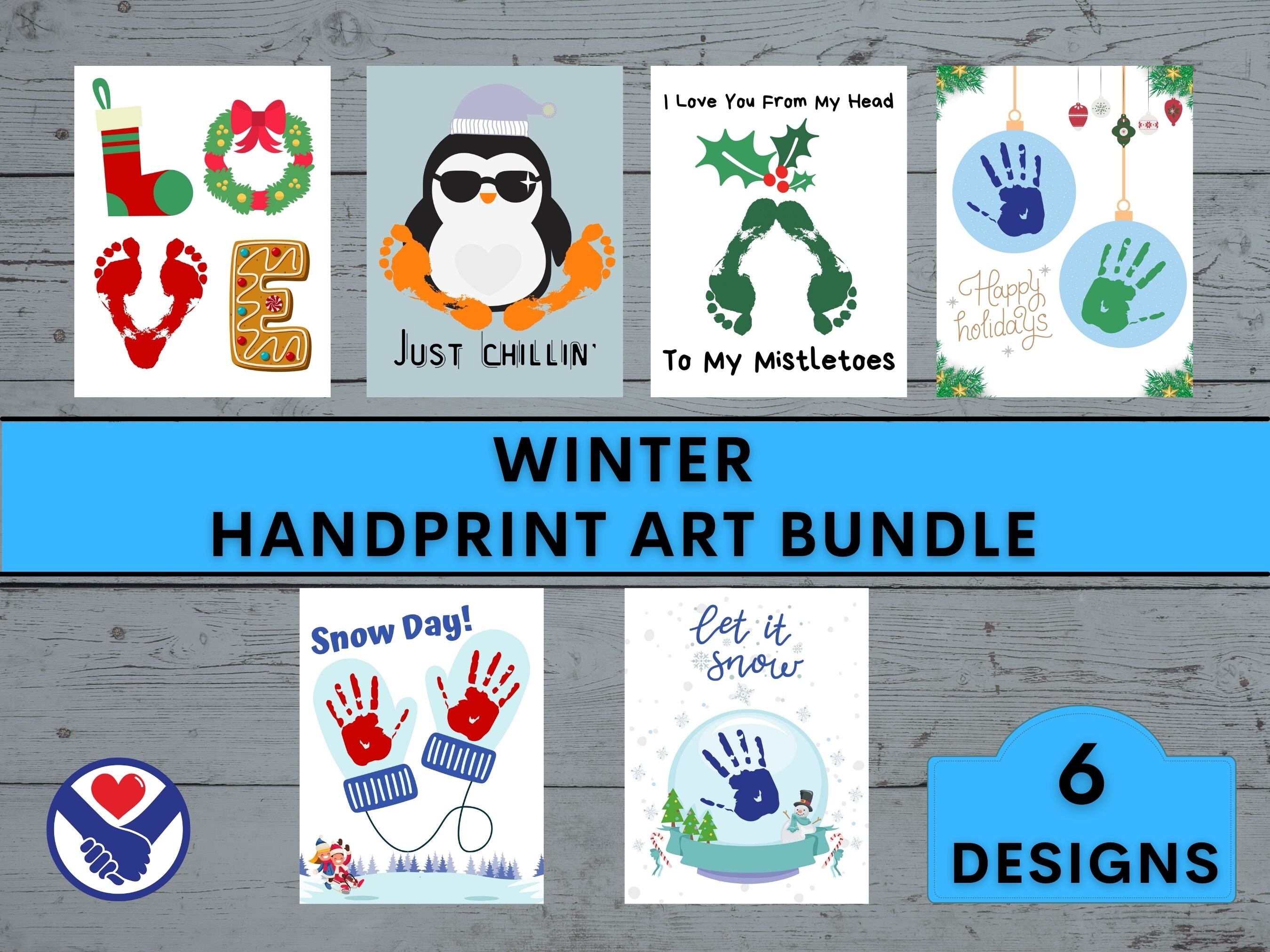 Winter Handprint Art Bundle Handprint DIY Craft Crafts For Etsy