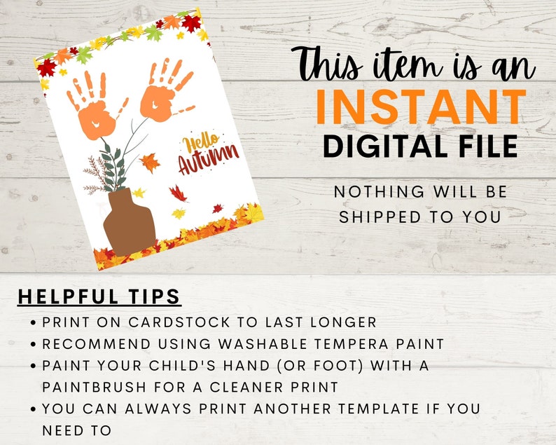 Autumn Fall Handprint Art Bundle Handprint DIY Craft - Etsy