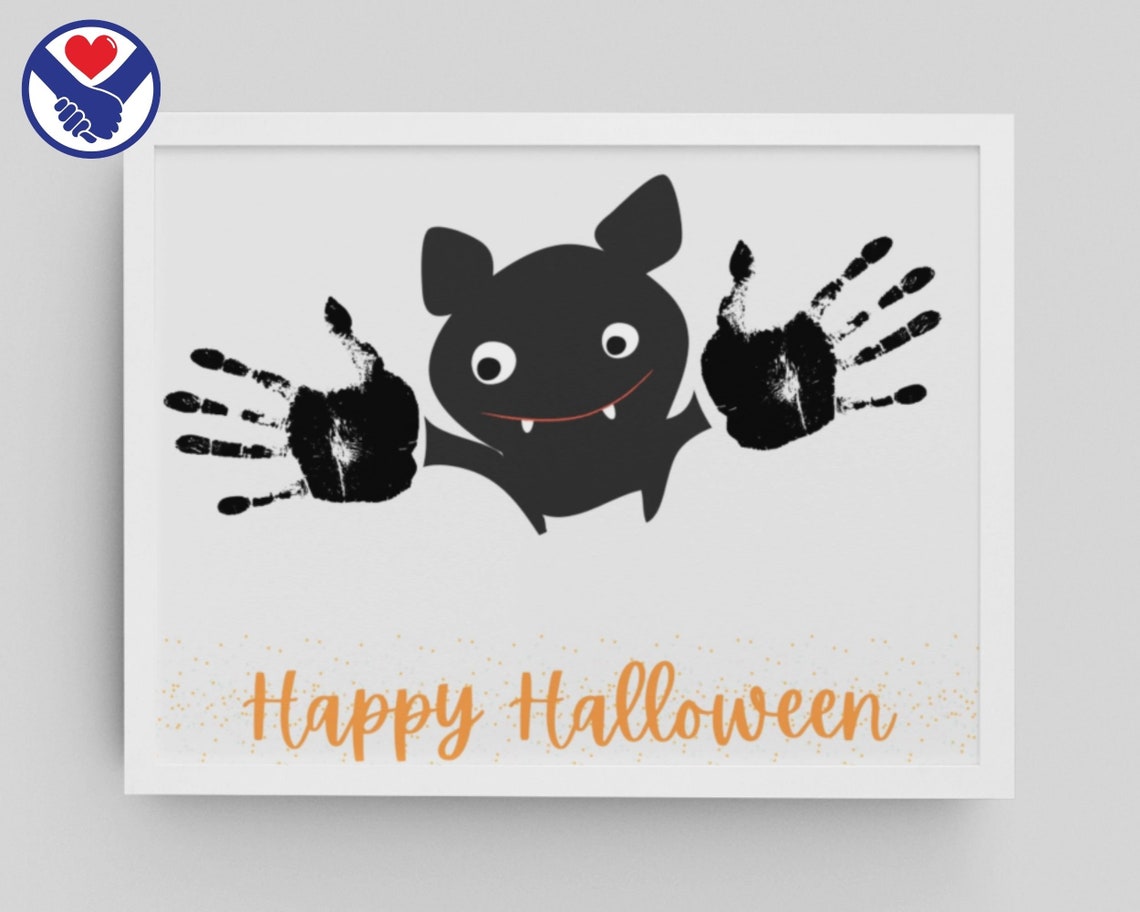 Halloween Bat Handprint Art Bat Handprint Printable Craft - Etsy
