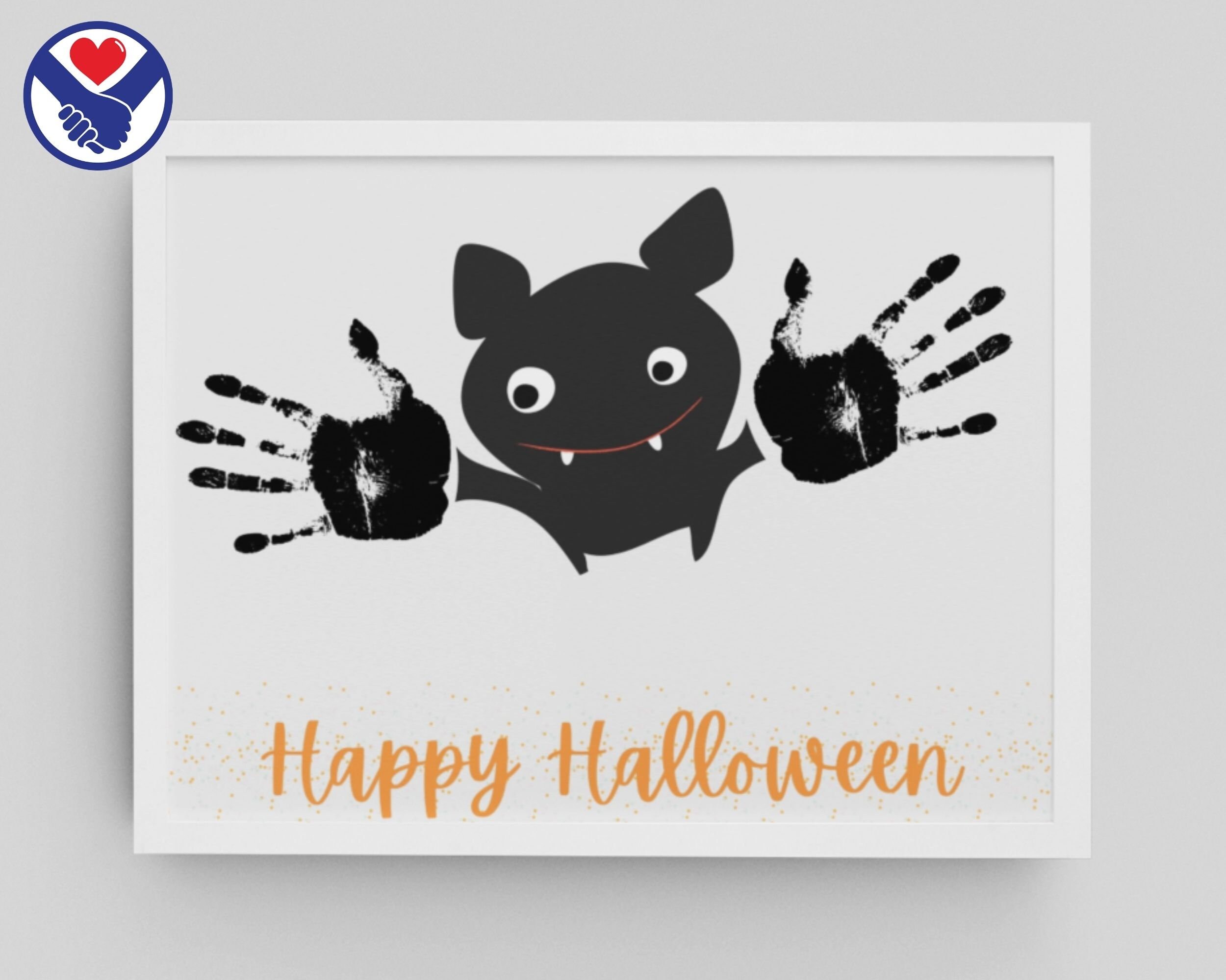 Halloween Bat Handprint Art Bat Handprint Printable Craft Toddler ...
