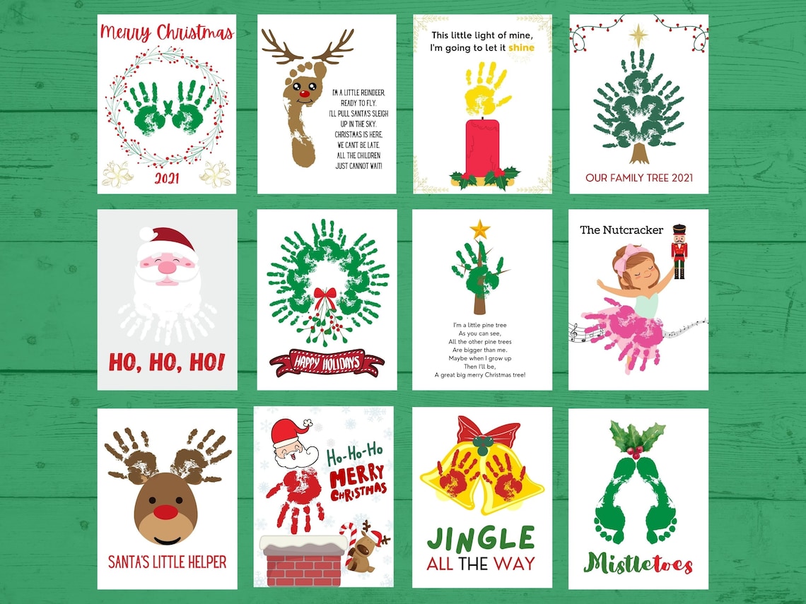 Christmas Handprint Art MEGA Bundle Christmas Crafts for - Etsy
