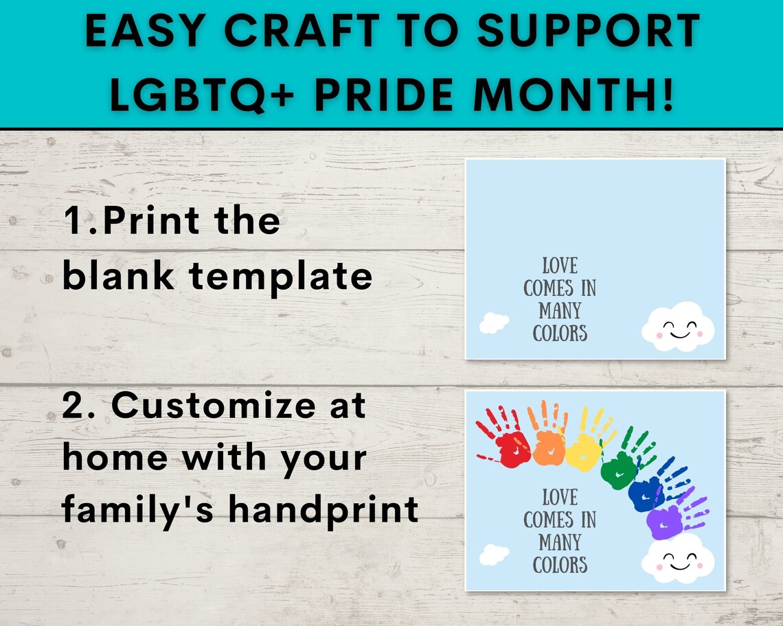 Love Comes in Many Colors Handprint Art Printable | Love is Love LGBT ...