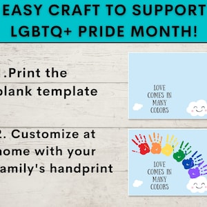 Love Comes in Many Colors Handprint Art Printable | Love is Love LGBT ...