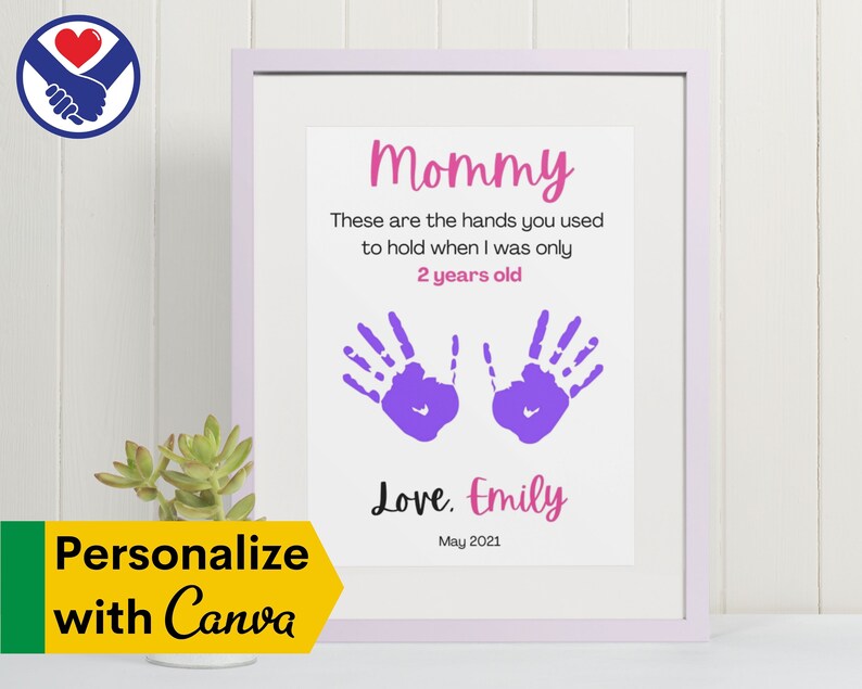 EDITABLE Gift for Mom Printable Handprint Art | DIY Mother's Day Craft ...