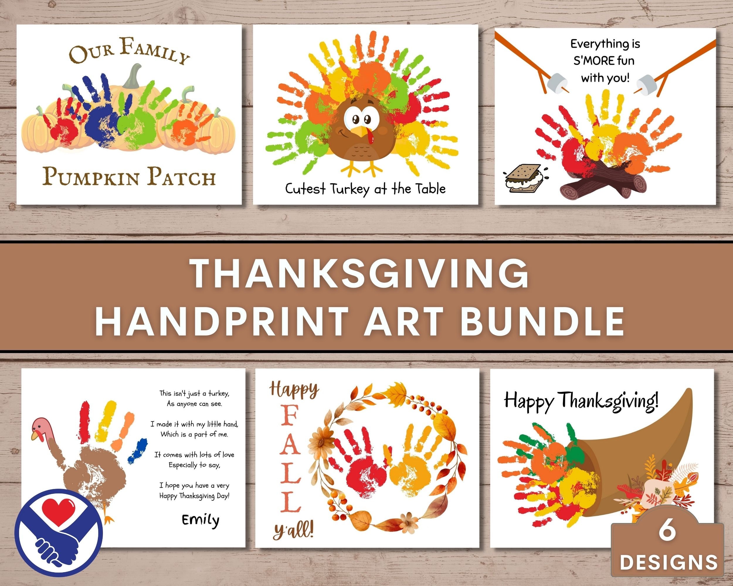 Thanksgiving Handprint Art Bundle | Handprint DIY Craft | Crafts for ...