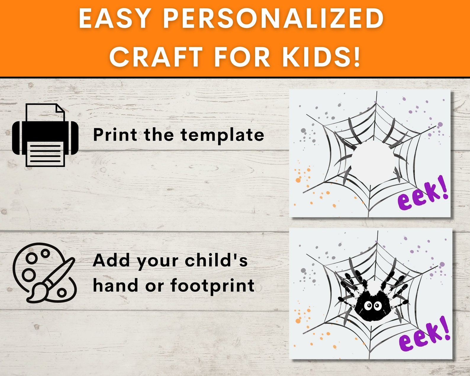 Halloween Spider Handprint Art | Cute Spider Printable Craft | Toddler ...