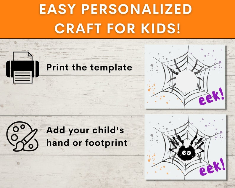 Halloween Spider Handprint Art | Cute Spider Printable Craft | Toddler ...