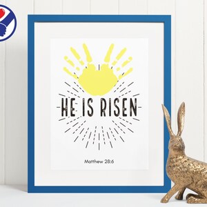 He is Risen Easter Printable Handprint Art | DIY Easter Craft | Bible ...
