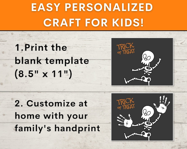 Halloween Skeleton Handprint Art | Skeleton Printable Craft | Toddler ...