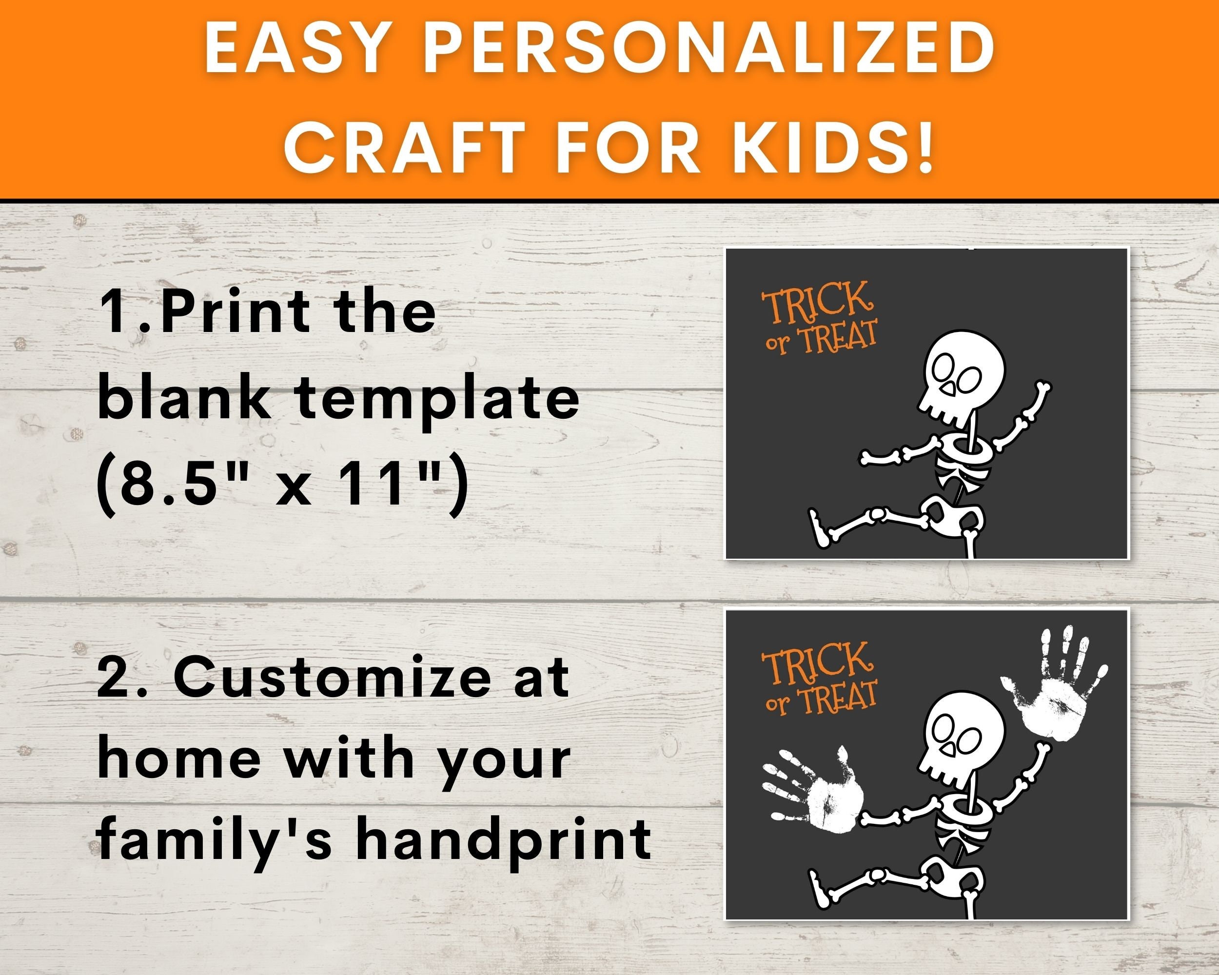 Halloween Skeleton Handprint Art | Skeleton Printable Craft | Toddler ...