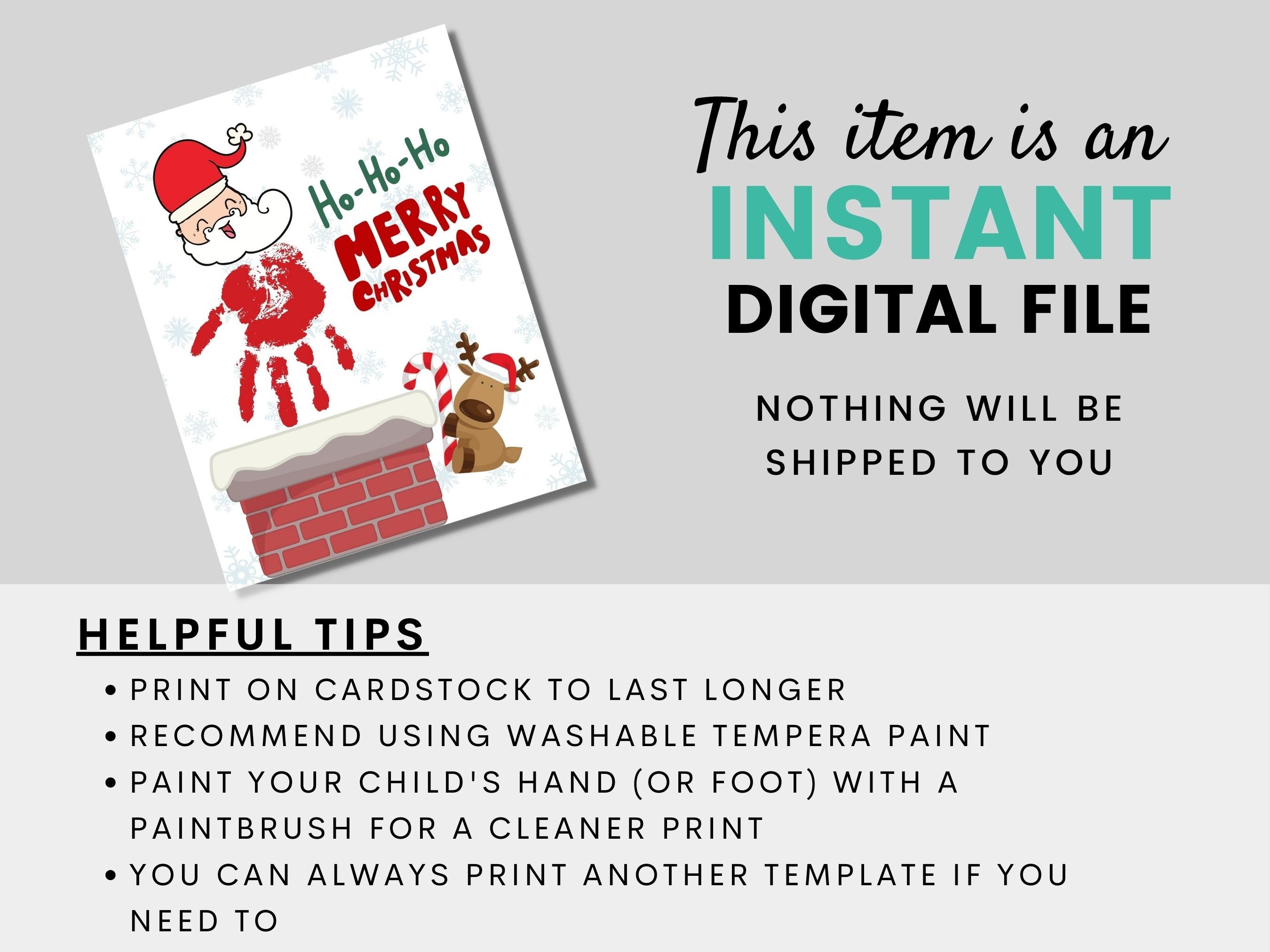 Christmas Handprint Art Bundle of 6 | Crafts for Kids | DIY Greeting ...