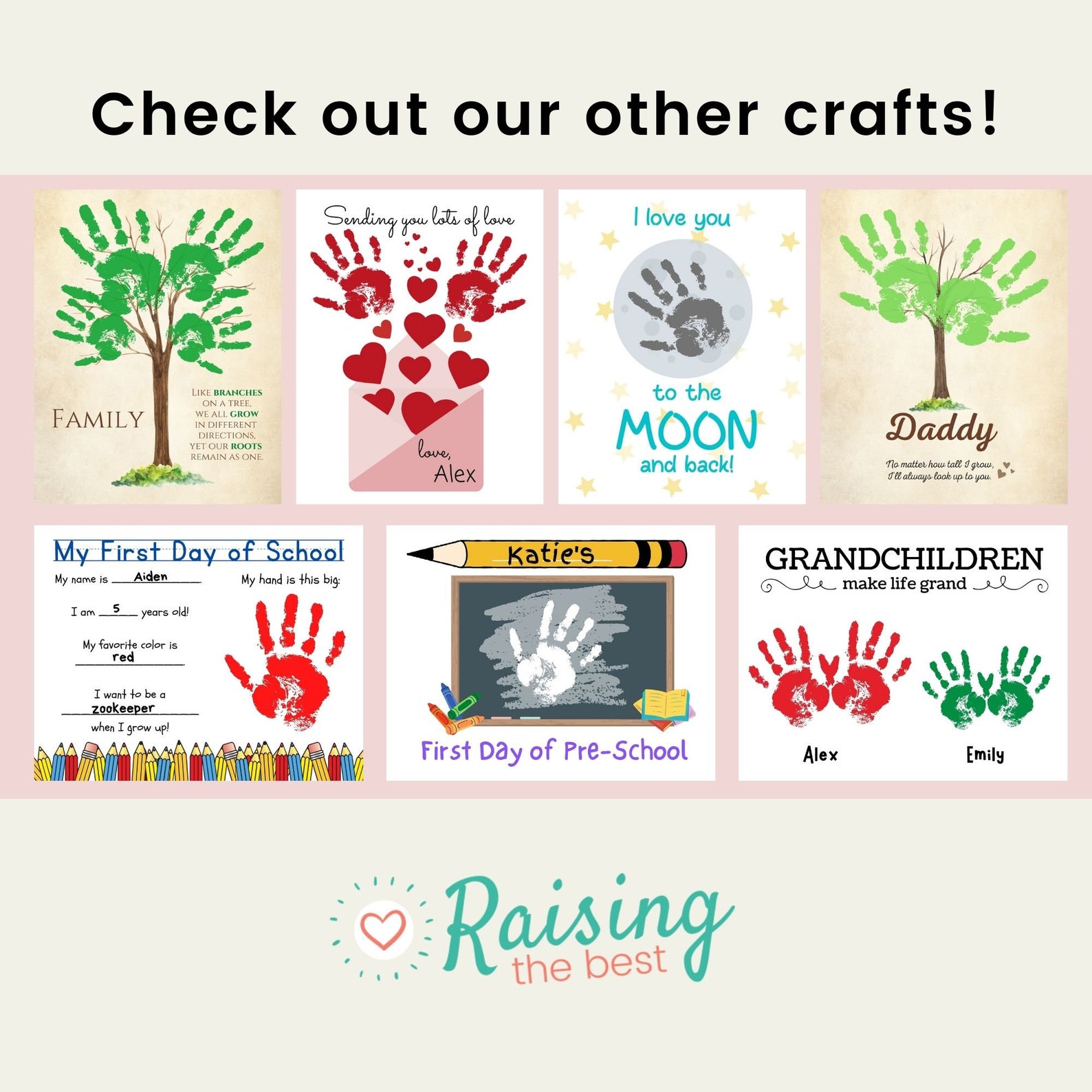 EDITABLE Personalized Name Handprint Art Back to School - Etsy