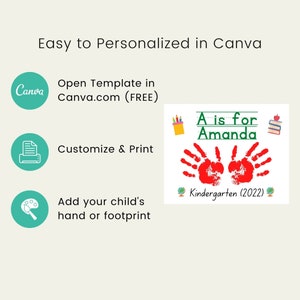 EDITABLE Personalized Name Handprint Art | Back to School | First Day ...