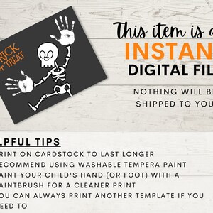 Halloween Skeleton Handprint Art | Skeleton Printable Craft | Toddler ...