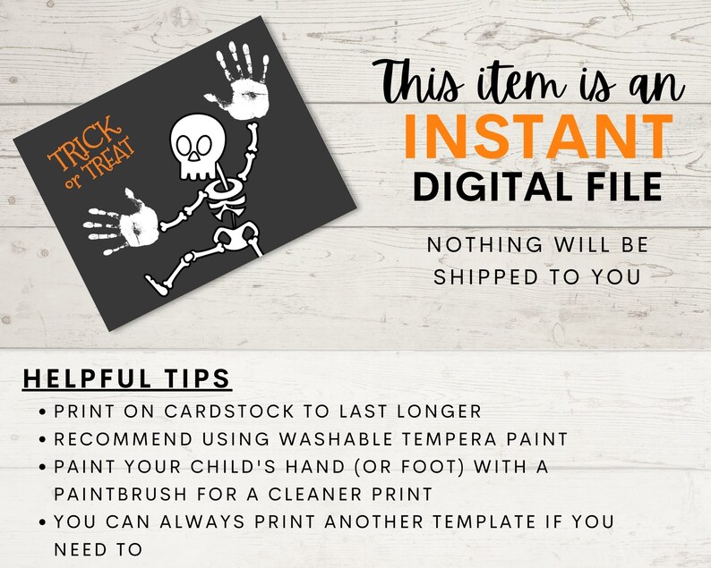 Halloween Skeleton Handprint Art | Skeleton Printable Craft | Toddler ...