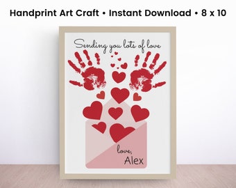EDITABLE Gift for Mom Printable Handprint Art DIY Mother's Day Craft ...