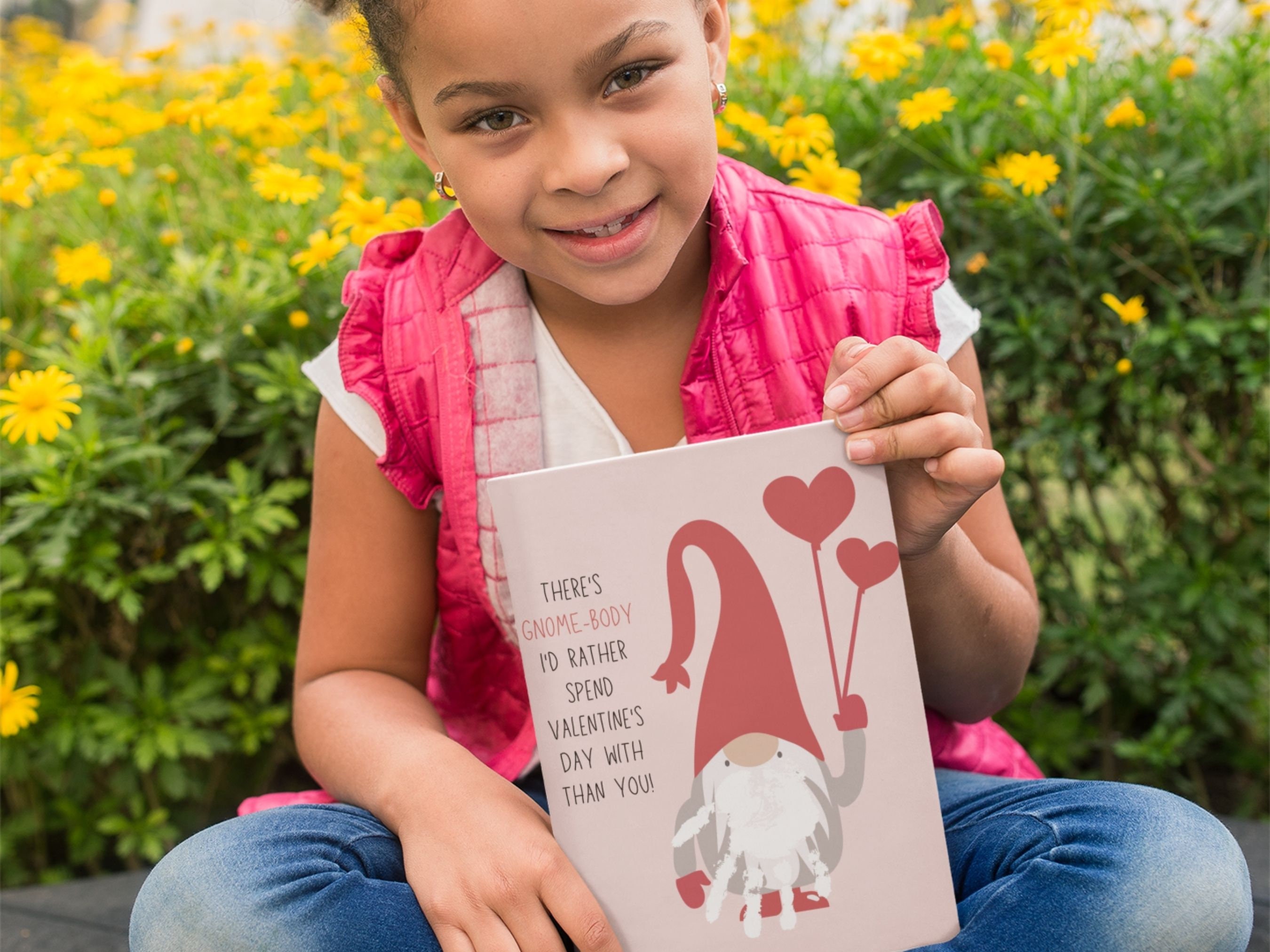 Valentine Gnome Handprint Art Craft DIY Valentine Crafts for Kids ...