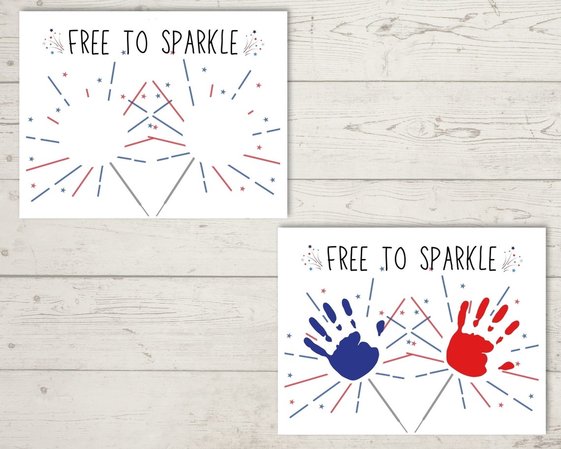 4th of July Handprint Art Collection Printable Craft Kit for - Etsy
