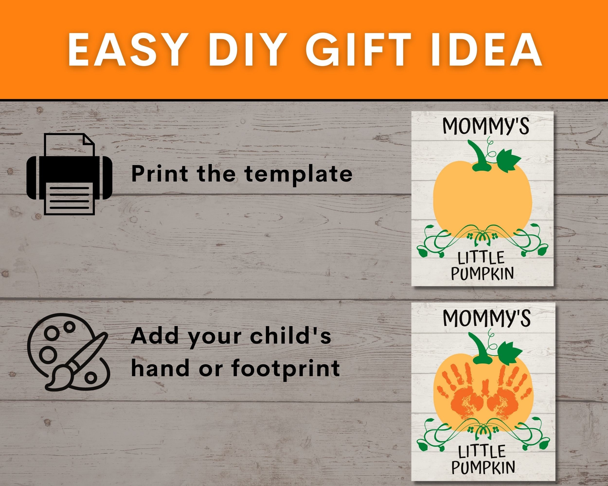 Halloween Mommy's Little Pumpkin Handprint Art Pumpkin Handprint ...