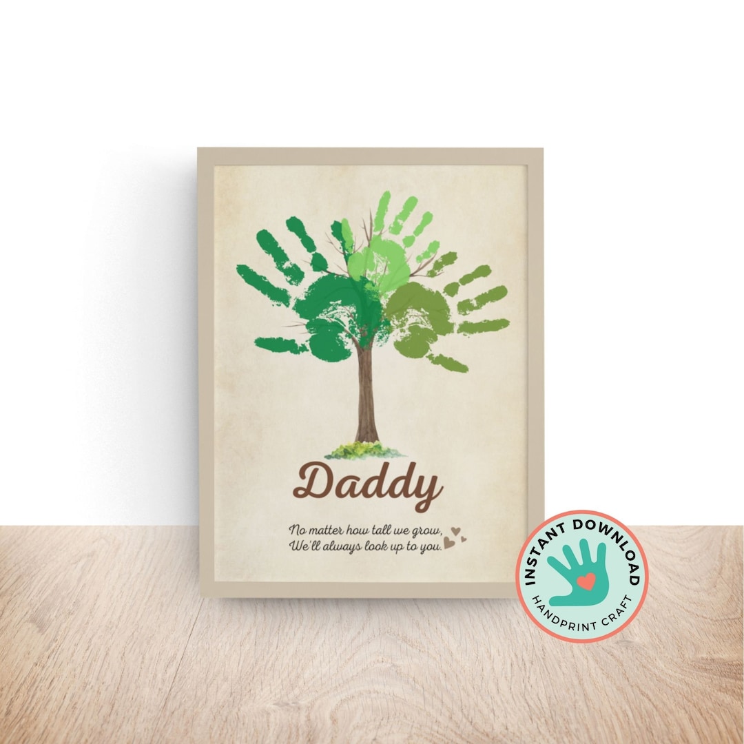 No Matter How Tall We Grow Tree Handprint Art Craft | Father's Day ...