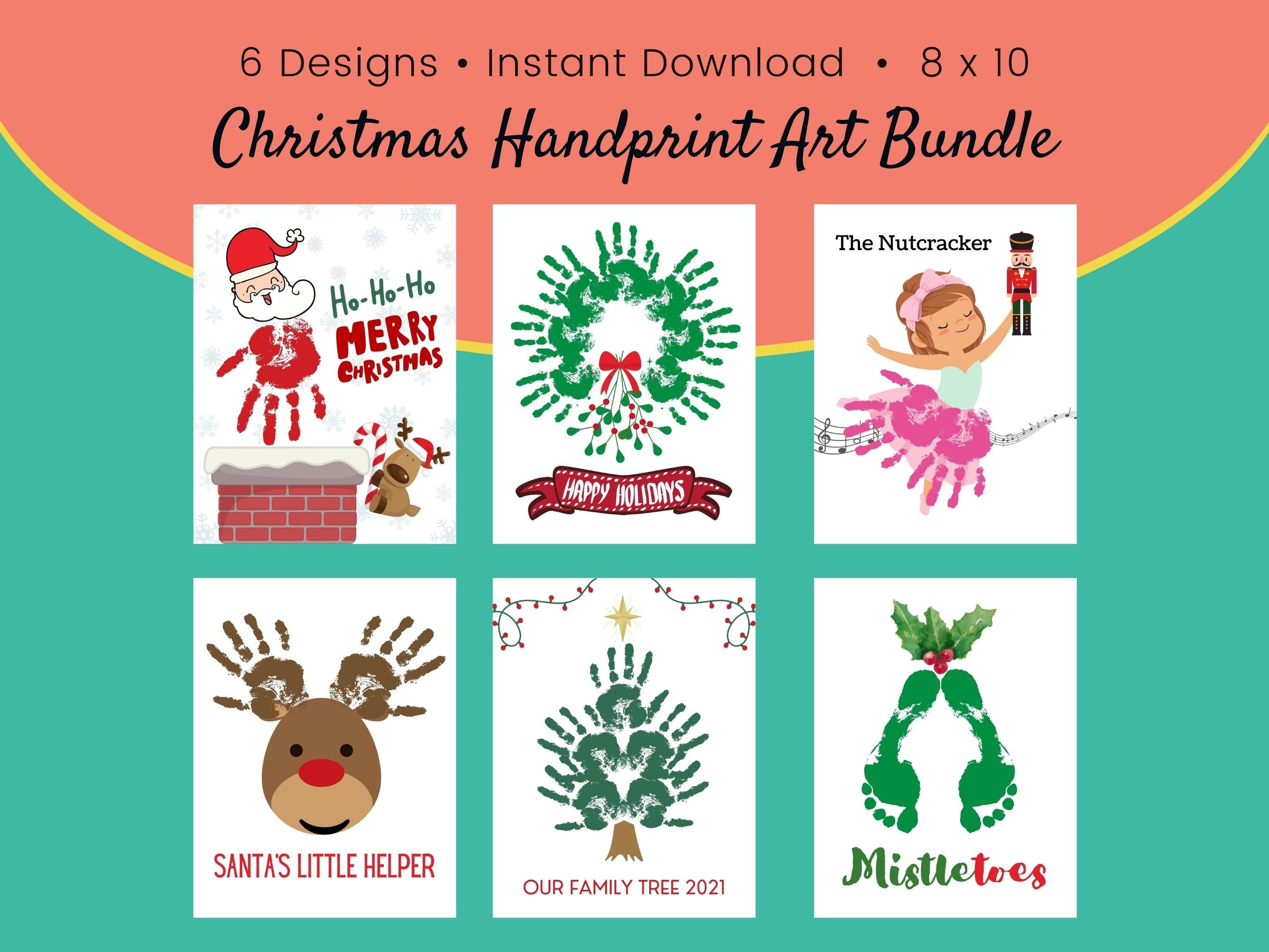 Christmas Handprint Art Bundle of 6 Crafts for Kids DIY - Etsy