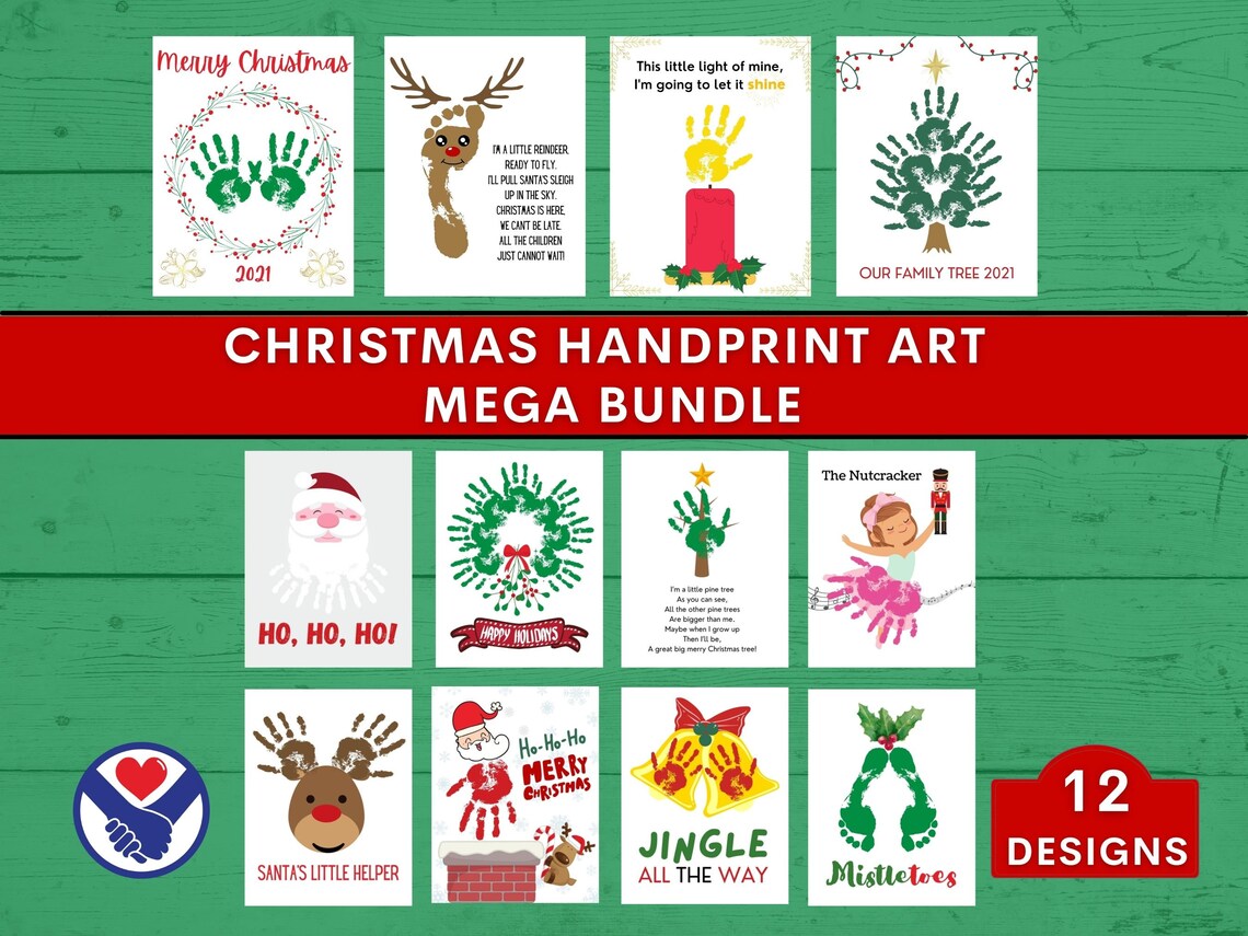 Christmas Handprint Art MEGA Bundle Christmas Crafts for - Etsy