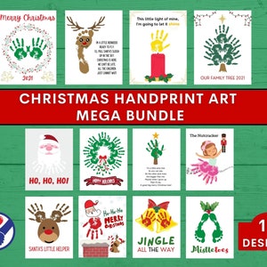 Christmas Handprint Art MEGA Bundle | Christmas Crafts for Kids | DIY ...