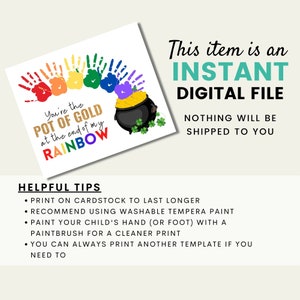 Rainbow Pot of Gold Handprint Art Craft | DIY St Patrick's Day Crafts ...