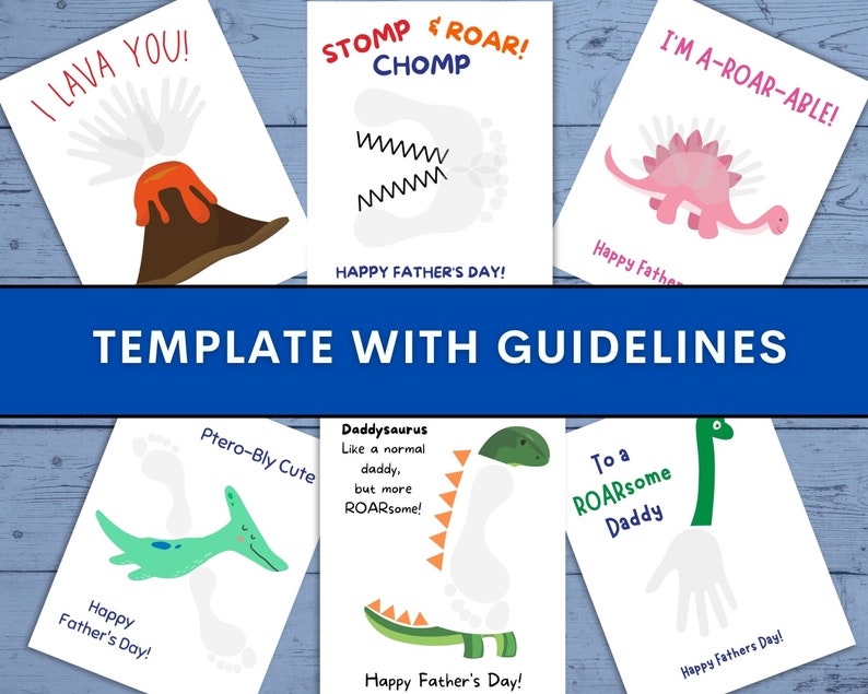 Father's Day Dinosaur Handprint Art Dinosaur Craft - Etsy