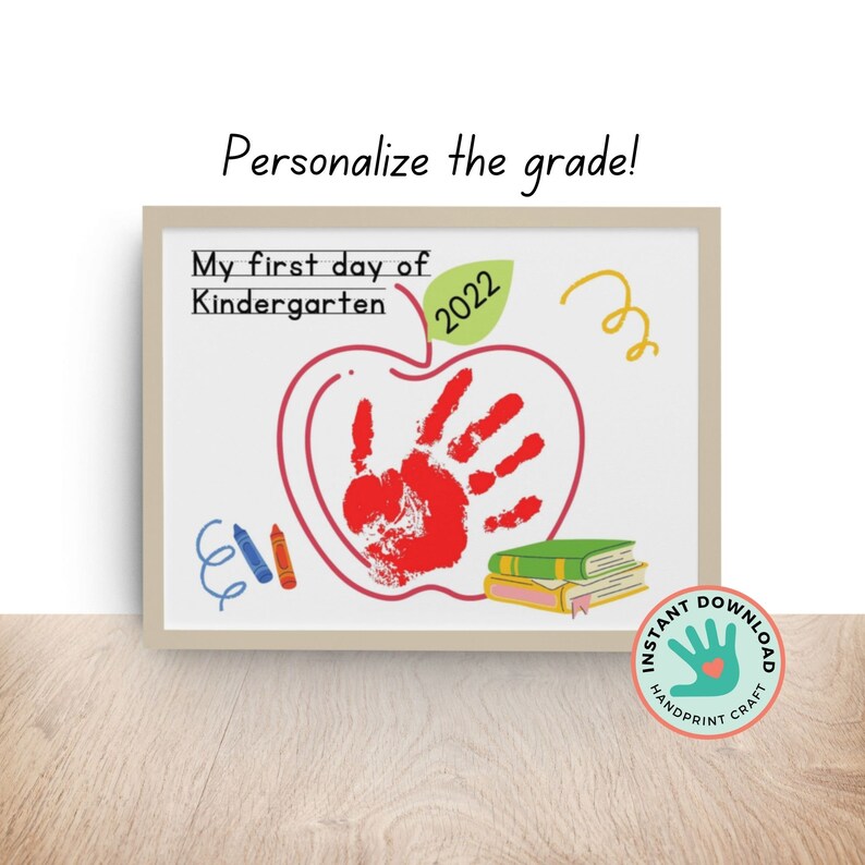 EDITABLE Back to School Apple Handprint Art First Day of - Etsy