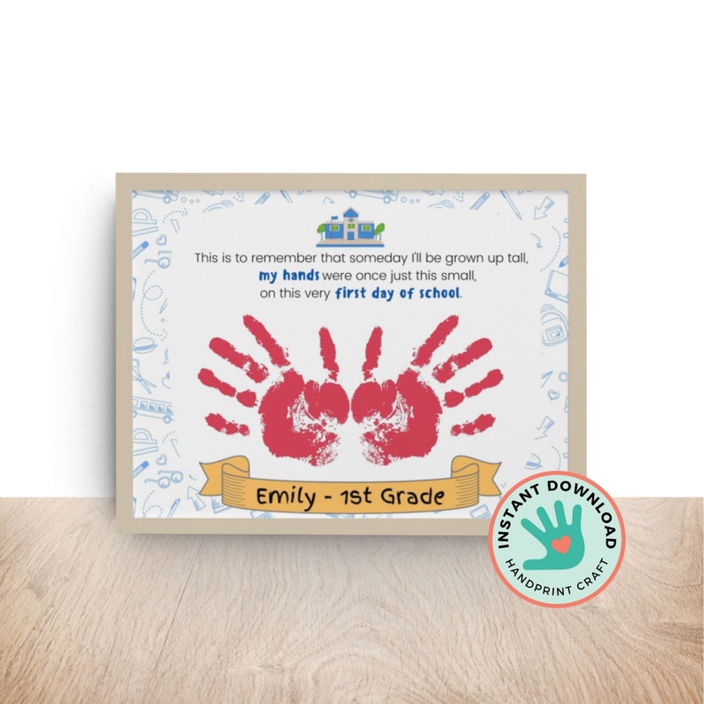 First Day of School Handprint Art Craft for Kids | No Prep Preschool ...