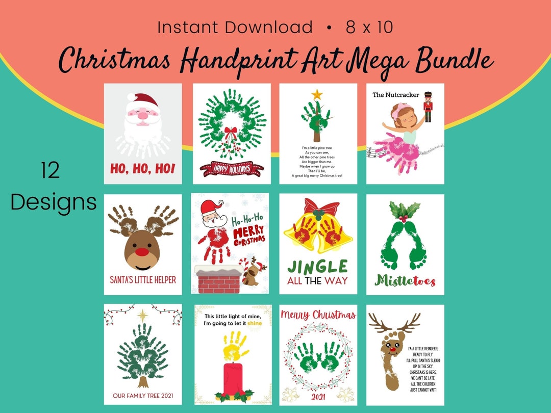 Christmas Handprint Art MEGA Bundle | Christmas Crafts for Kids | DIY ...