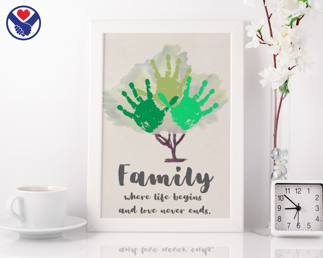 Watercolor Tree Handprint Art | Gift From Kids | Printable Gift for Mom ...