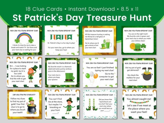 St Patricks Day Scavenger Hunt for Kids Leprechaun Treasure - Etsy
