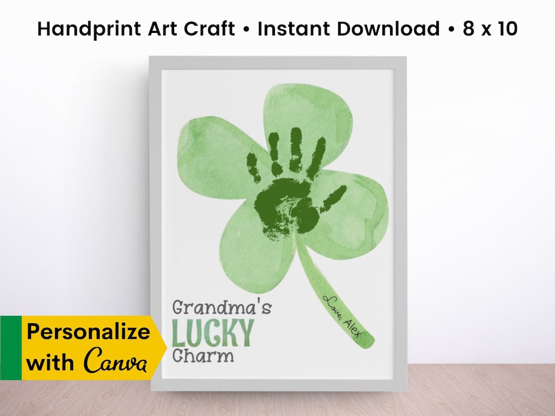 EDITABLE St Patrick's Day Lucky Charm Handprint Art | Shamrock ...