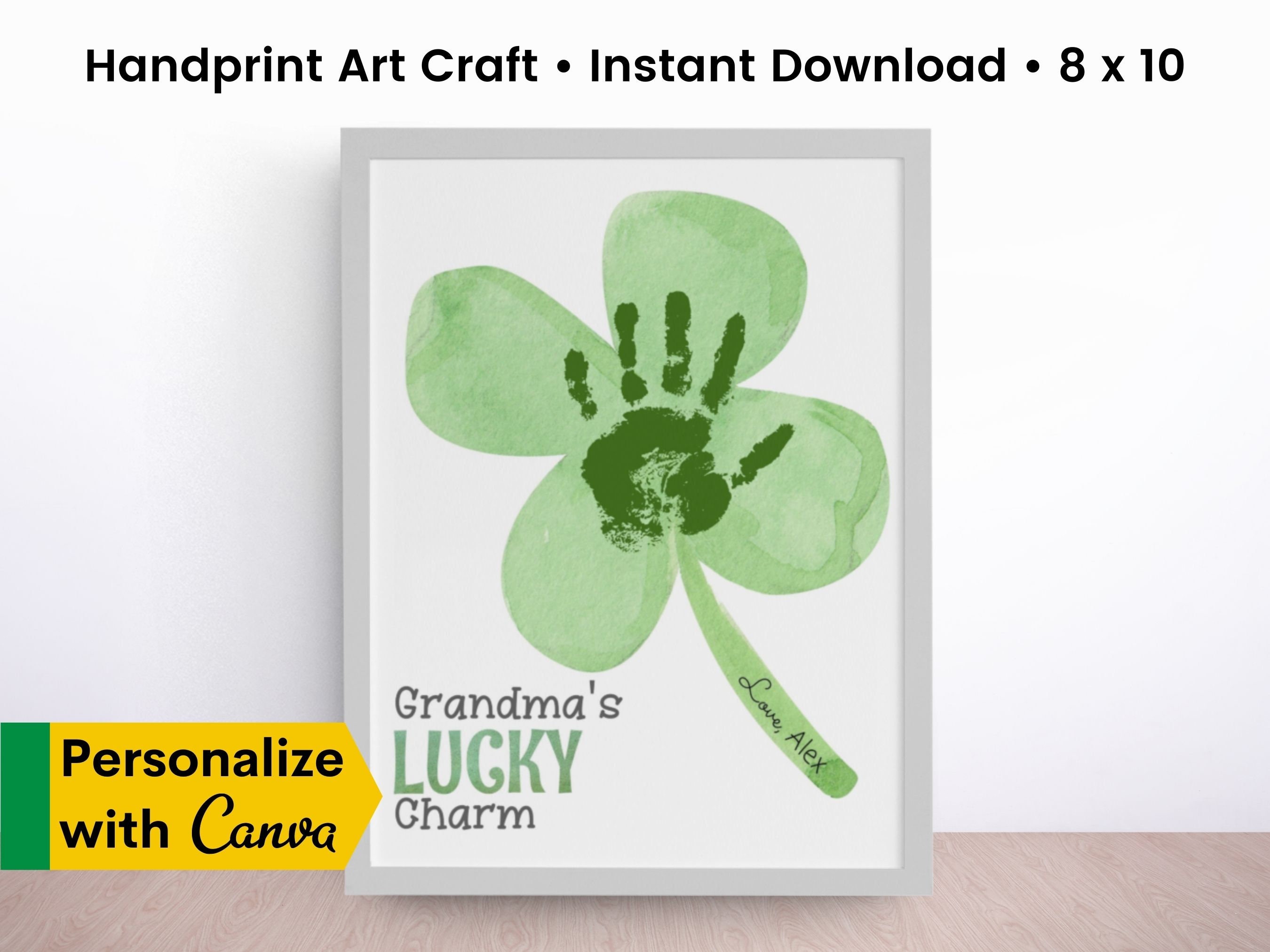 EDITABLE St Patrick's Day Lucky Charm Handprint Art | Shamrock ...