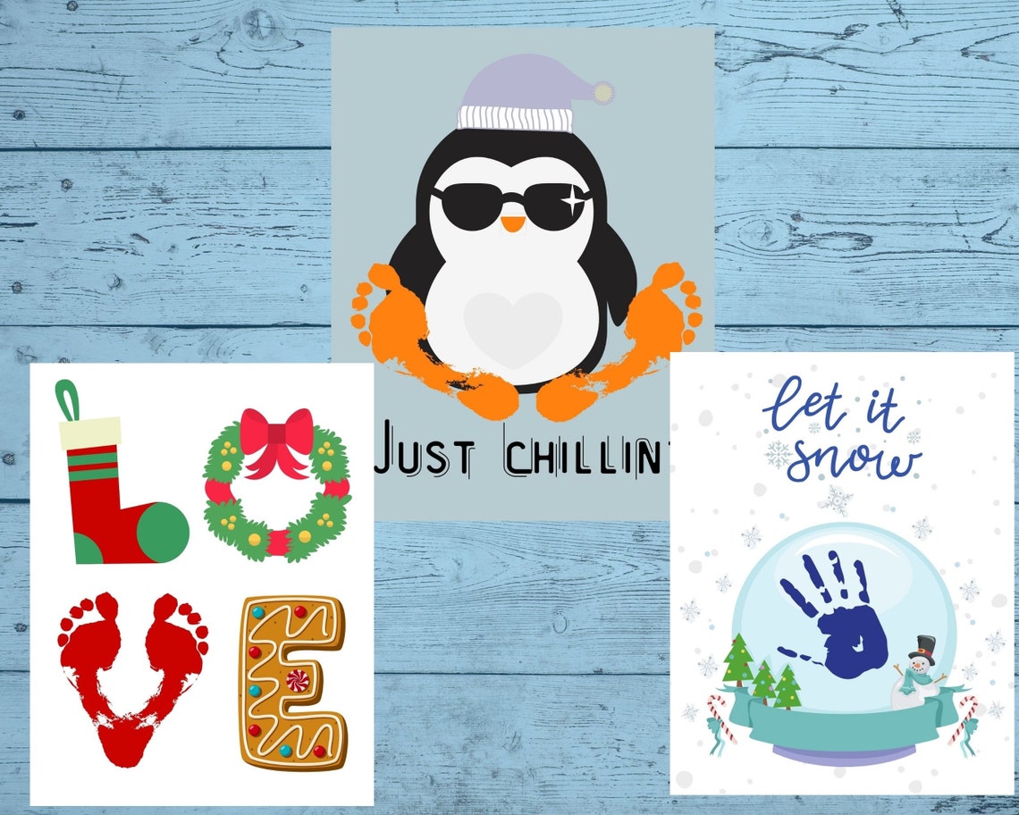 Winter Handprint Art Bundle Handprint DIY Craft Crafts for | Etsy