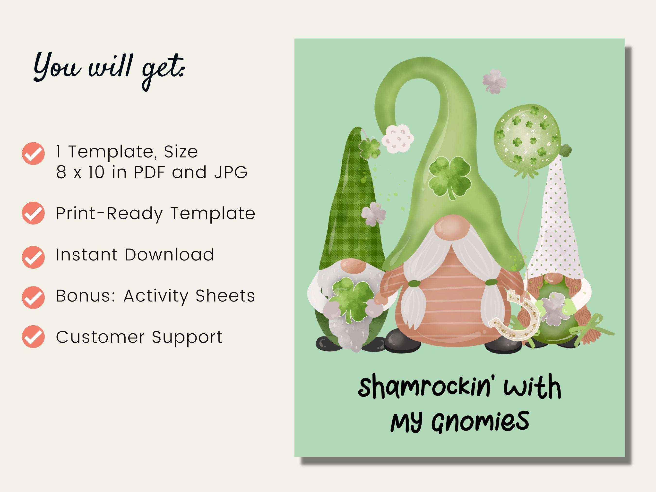 St Patrick's Day Gnome Handprint Art Craft DIY Gnome - Etsy