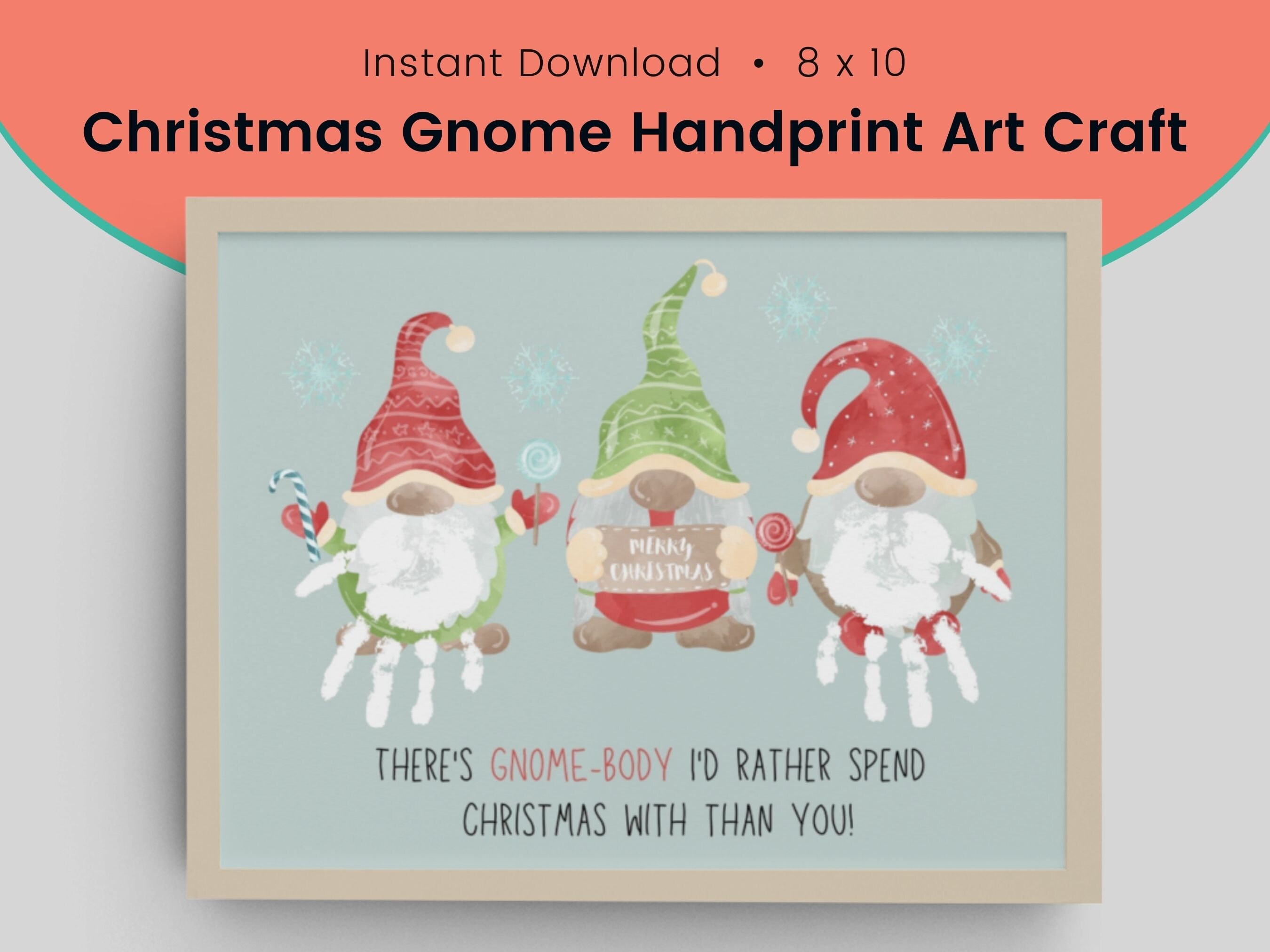Christmas Gnome Handprint Art Christmas Crafts for Kids Personalized ...