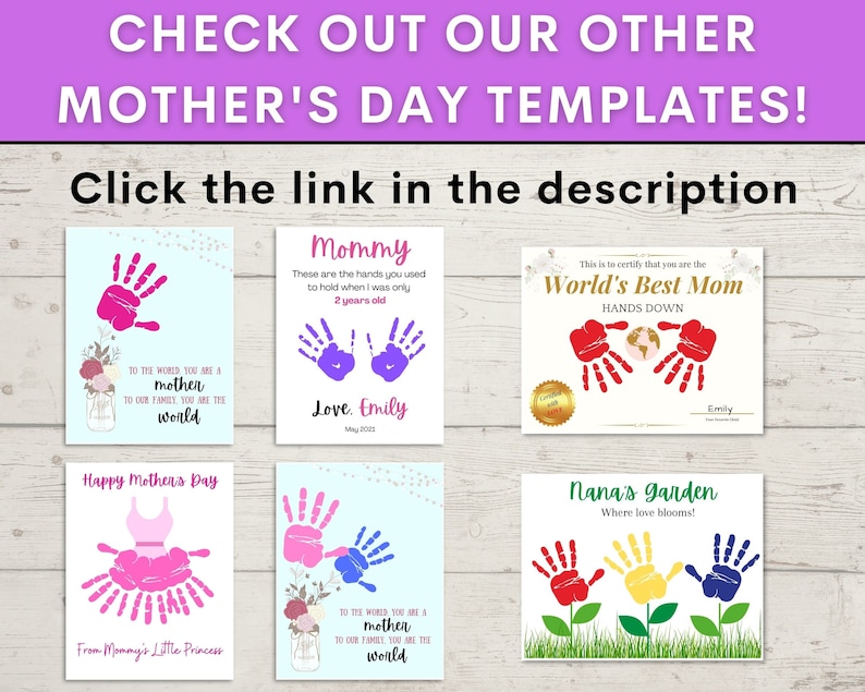 Mothers Day Handprint Art World's Best Mom Hands Down | Etsy