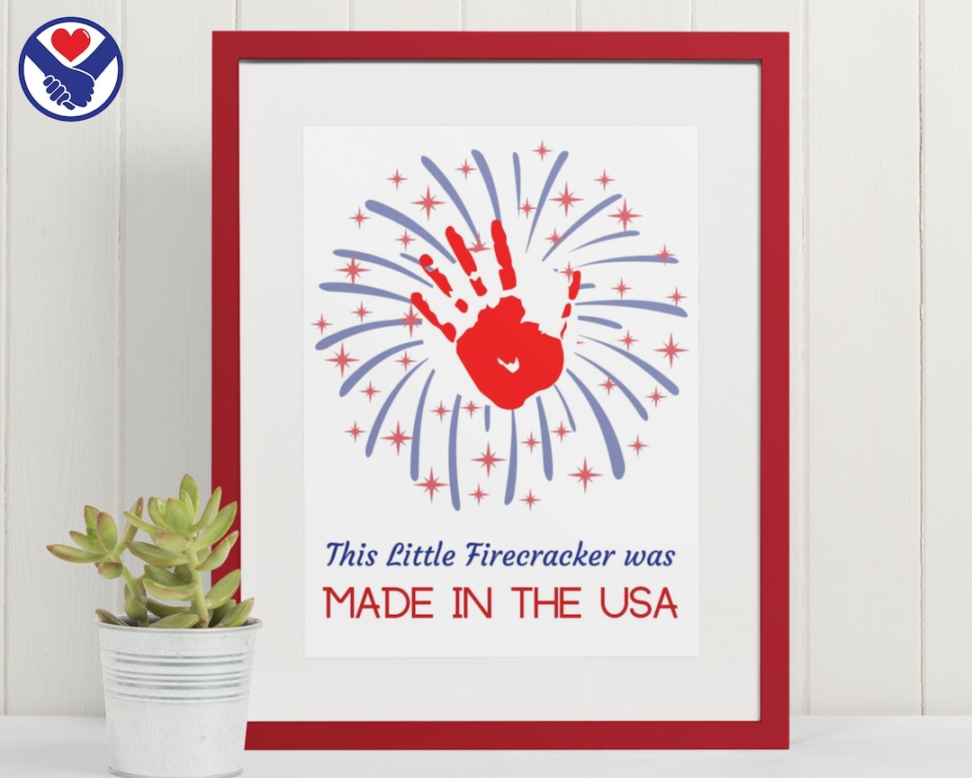 Firecracker Handprint Art | Fireworks Made in the USA Printable | 4th ...