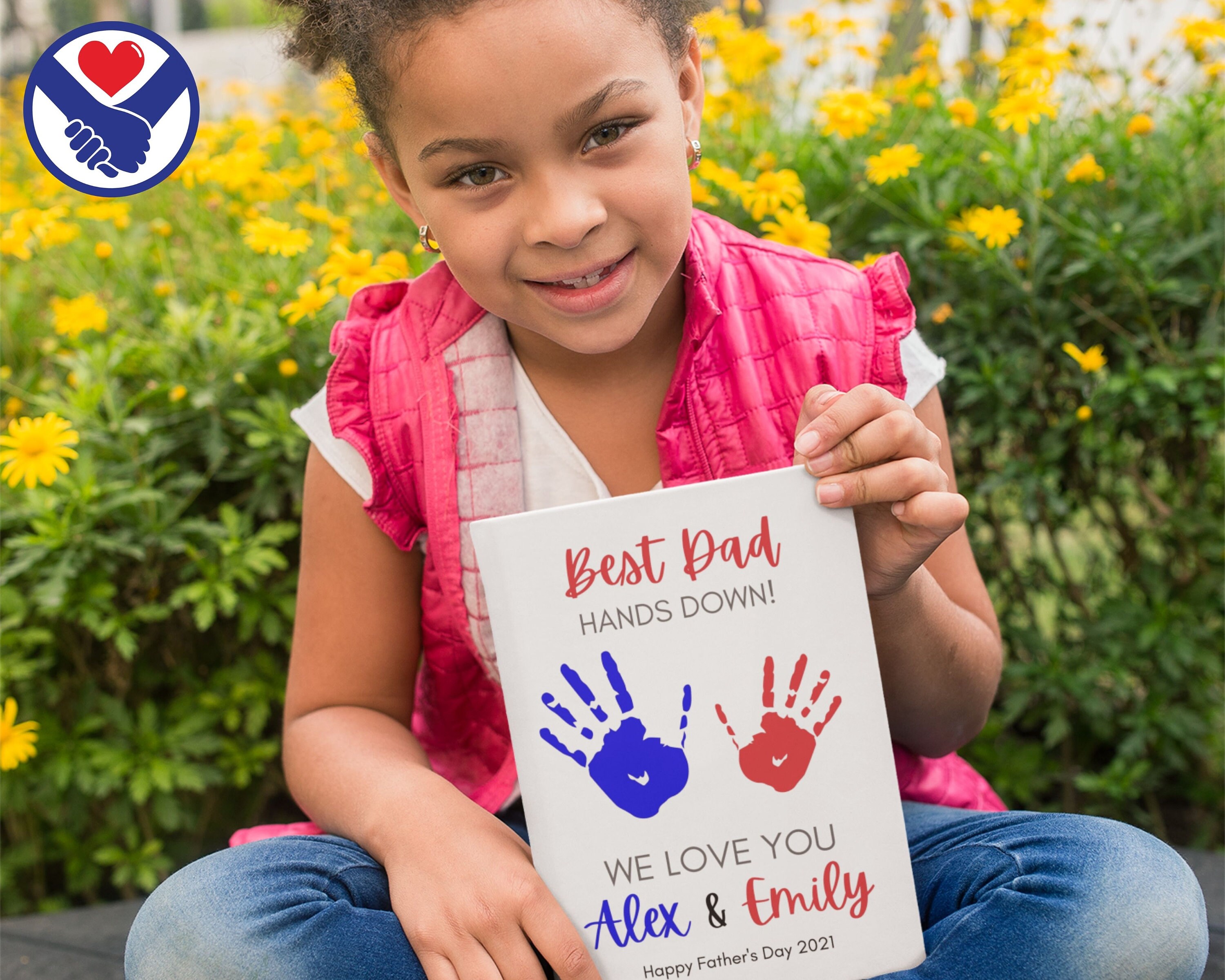 EDITABLE Best Dad Hands Down Printable Handprint Art DIY Father's Day ...