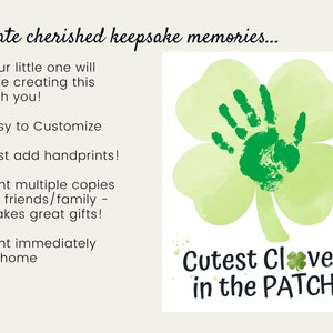 Cutest Clover in the Patch Shamrock Handprint Art Craft DIY St Patrick ...