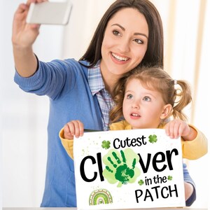Cutest Clover in the Patch Shamrock Handprint Art Craft | DIY St ...