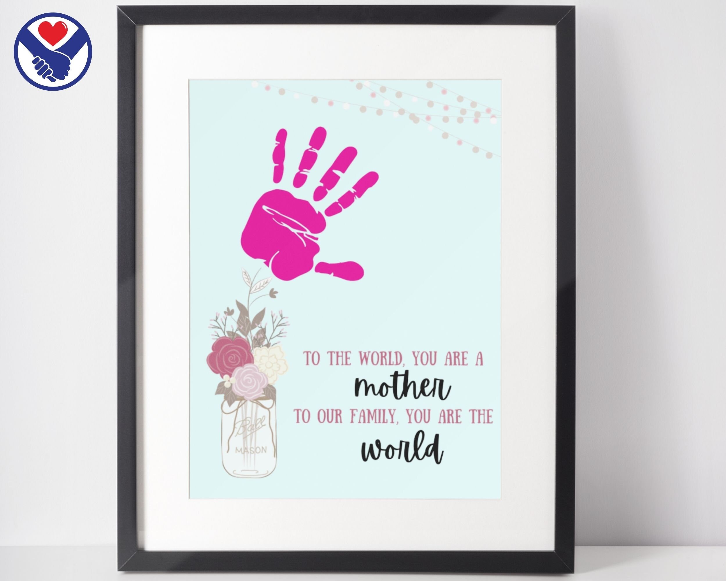 Mothers Day Handprint Art Mason Jar One Flower Handprint Art Printable ...