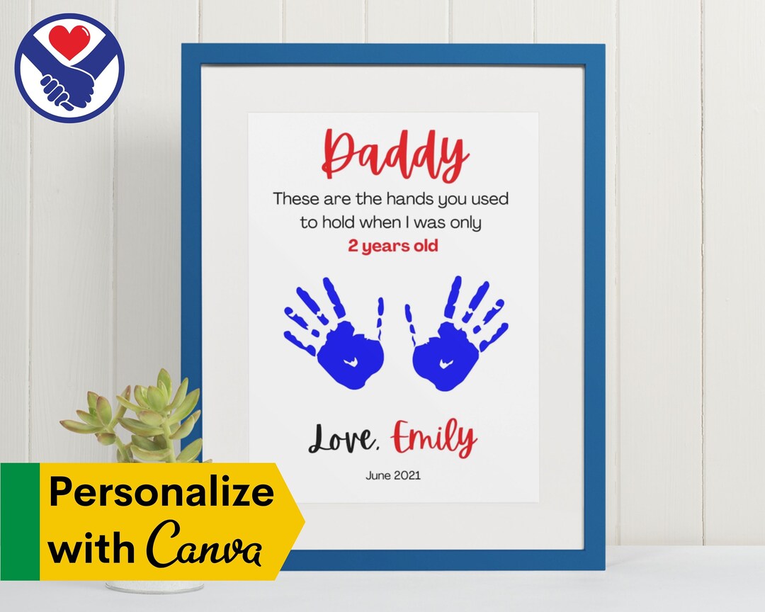 EDITABLE Gift for Dad Printable Handprint Art | DIY Father's Day Craft ...