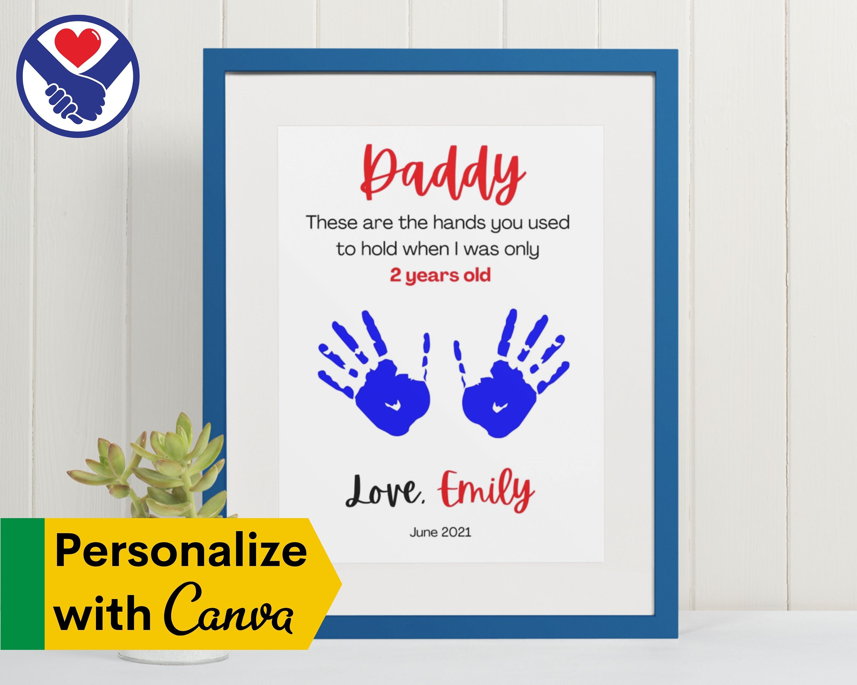 EDITABLE Gift for Dad Printable Handprint Art DIY Father's Day Craft ...