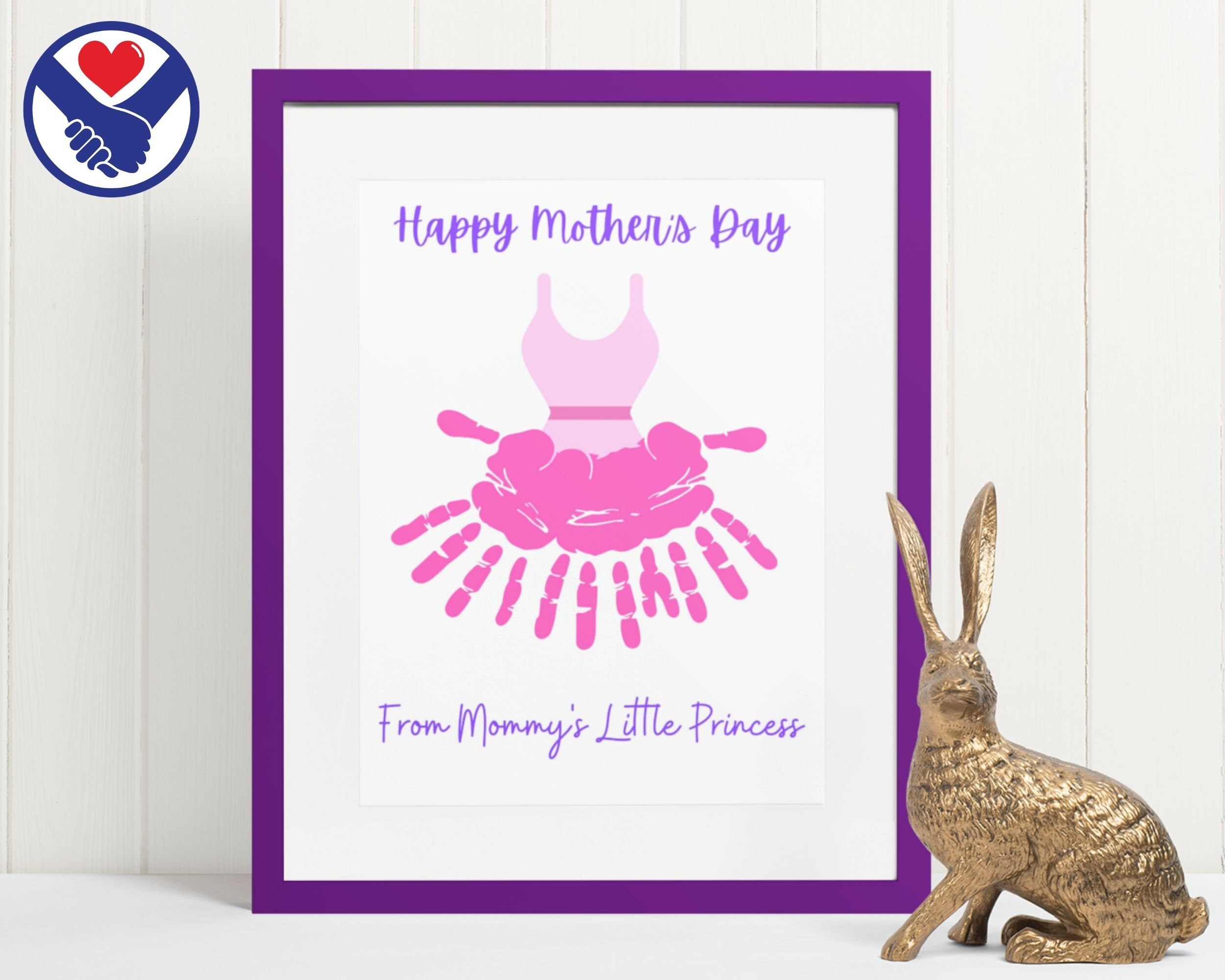 Mothers Day Handprint Art | Princess Dress Printable Gift From Daughter ...