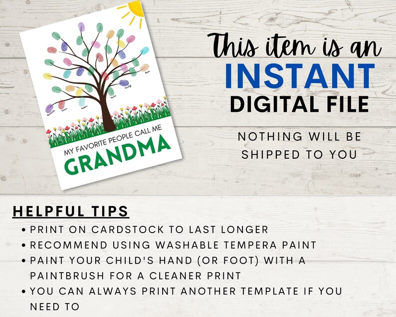 DIY Fingerprint Tree Grandparents Day Gift for Grandma From Kids ...