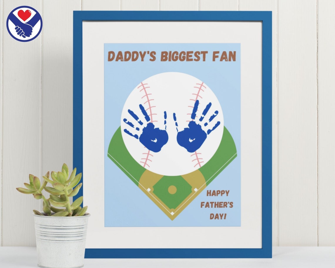 Baseball Dad Father's Day Handprint Art Baseball - Etsy